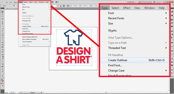 Outline Your Fonts In Illustrator DesignAShirt